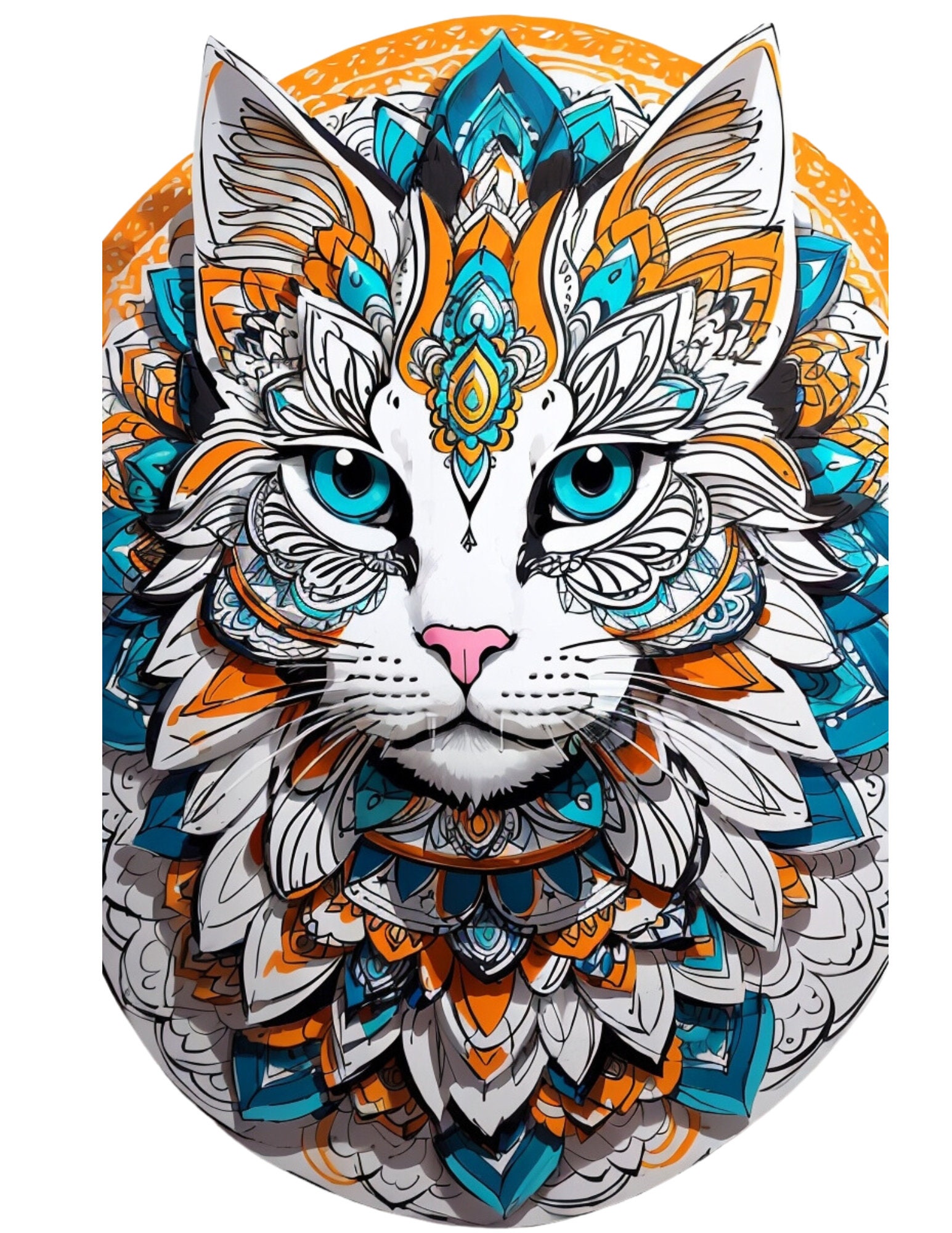 Cute Cats Coloring Book, Adults Kids Instant Download -grayscale ...