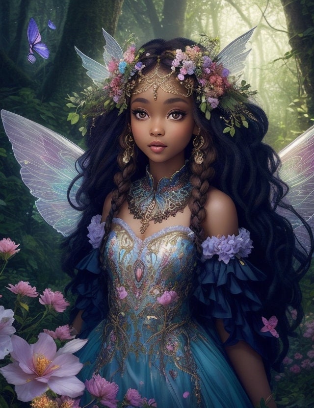 Multi-racial Garden Fairies Coloring Pages, Download PDF, Fairy ...