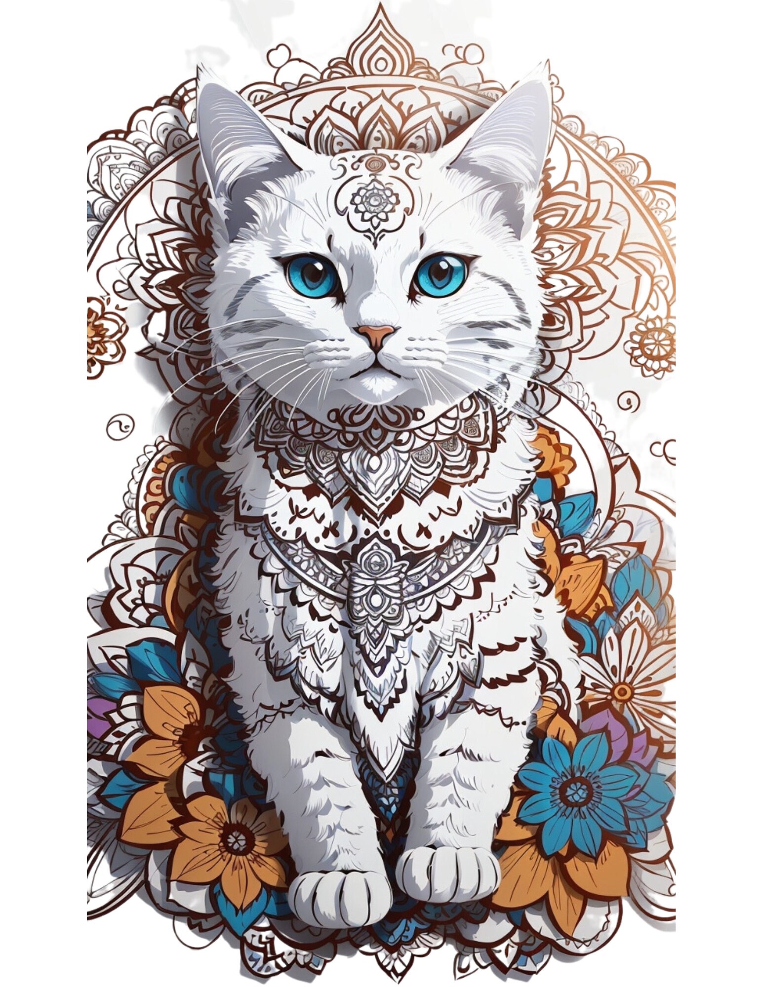 Cute Cats Coloring Book, Adults Kids Instant Download -grayscale ...
