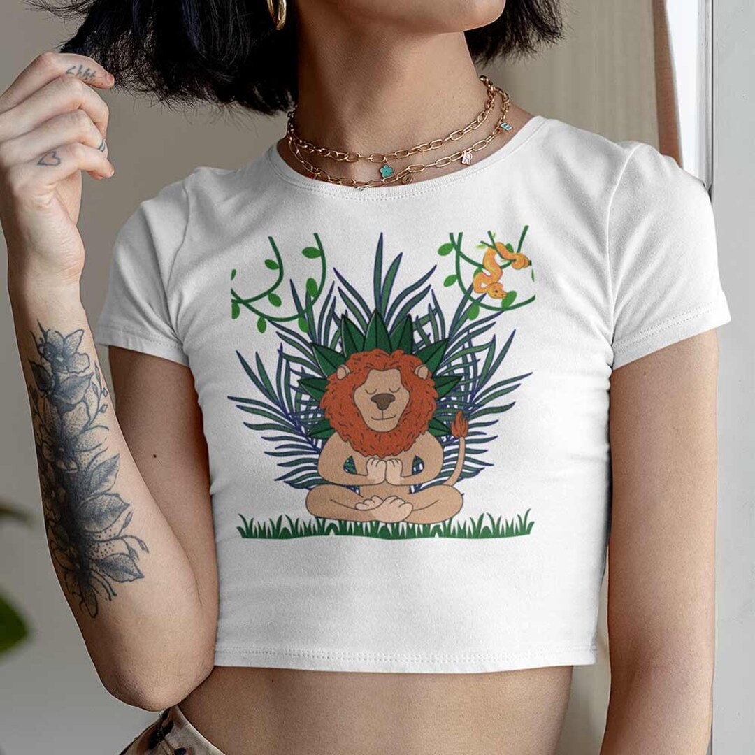 Lion Print Crop Top, Animal Print, Lion Lover, Animal Shirts ...