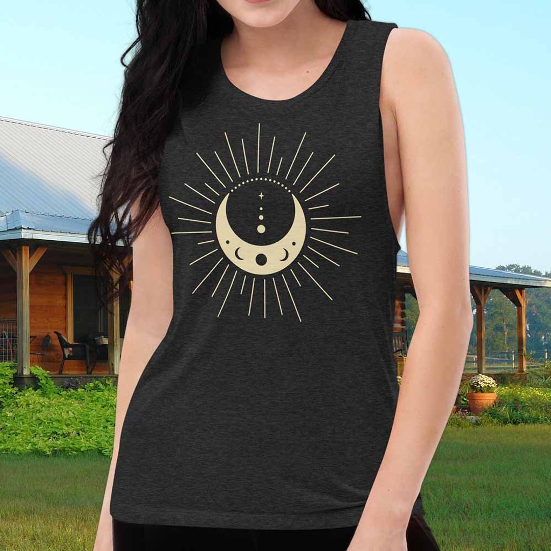 Sun and Moon Ladies Tank Top, Sun Moon Crop Top, Sun & Moon Cropped ...