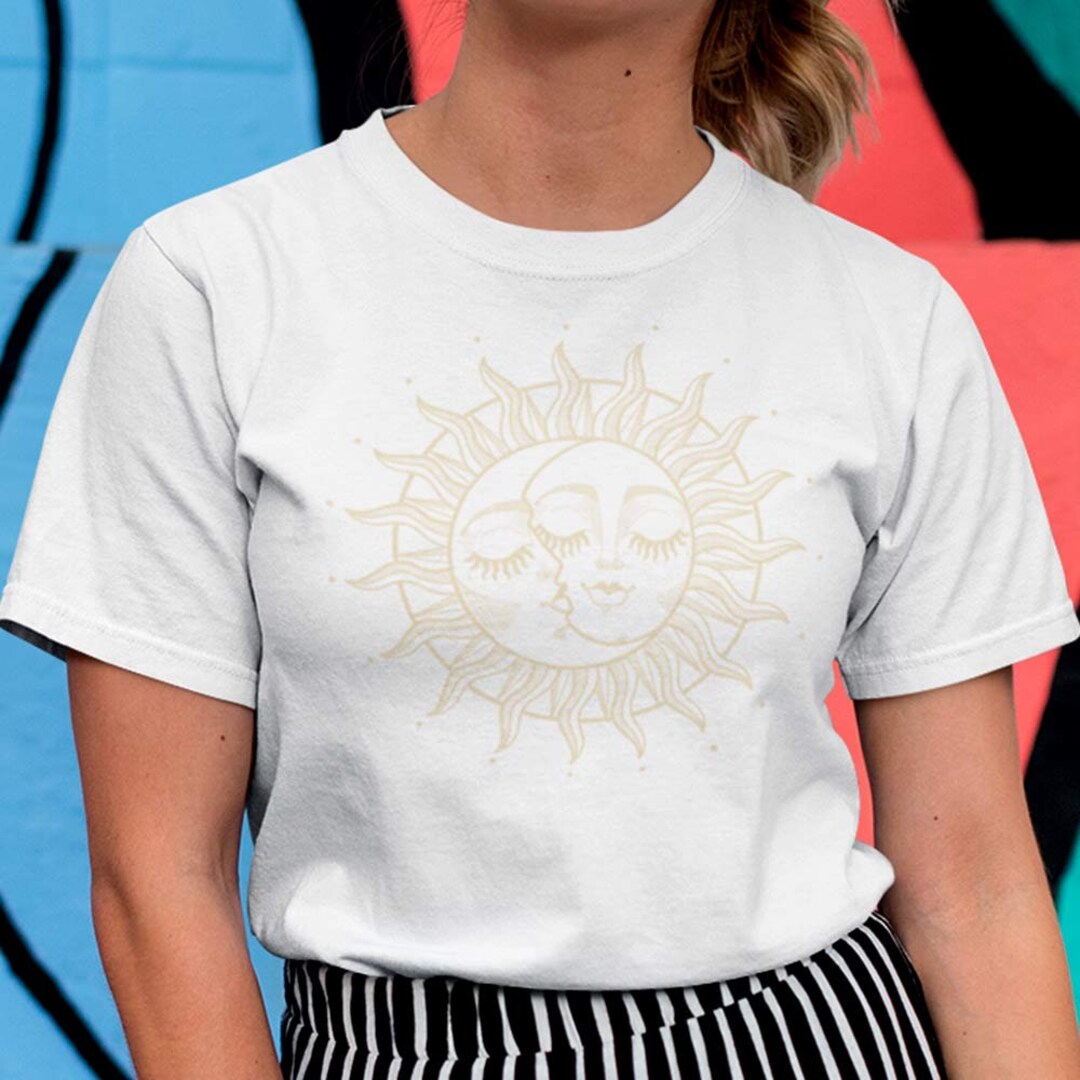 Sun Face Graphic Tee Relaxed Fit Sun T-shirt Women's Sun - Etsy