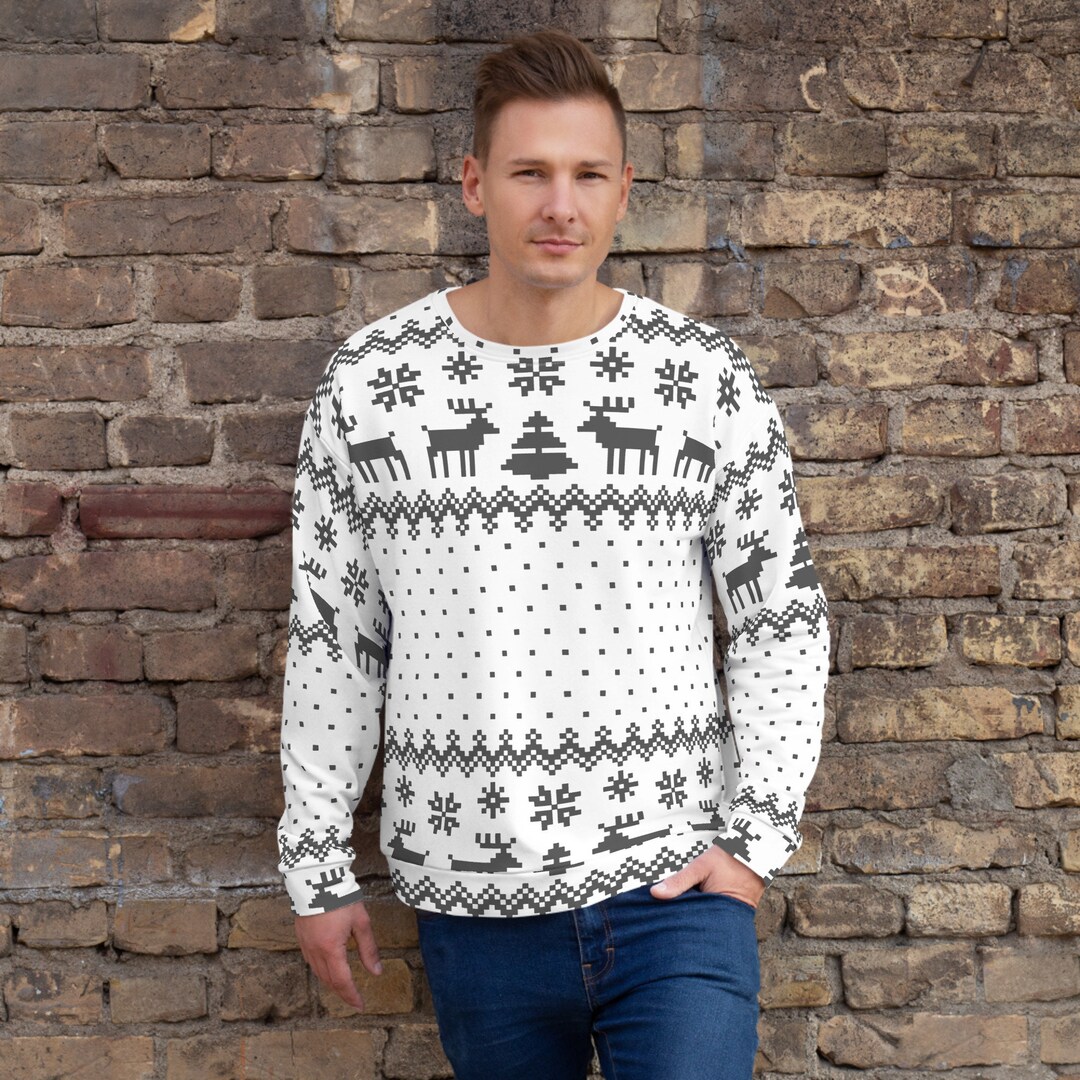 Stylish Deer Pattern Print Unisex Sweatshirts Embrace Nature Beauty ...