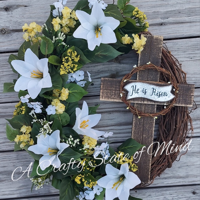 Easter Cross Wreath - Etsy