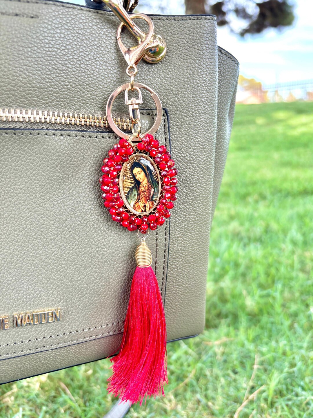 Virgin Mary Keychain, Purse Charm, México Accessories - Virgin Mary ...