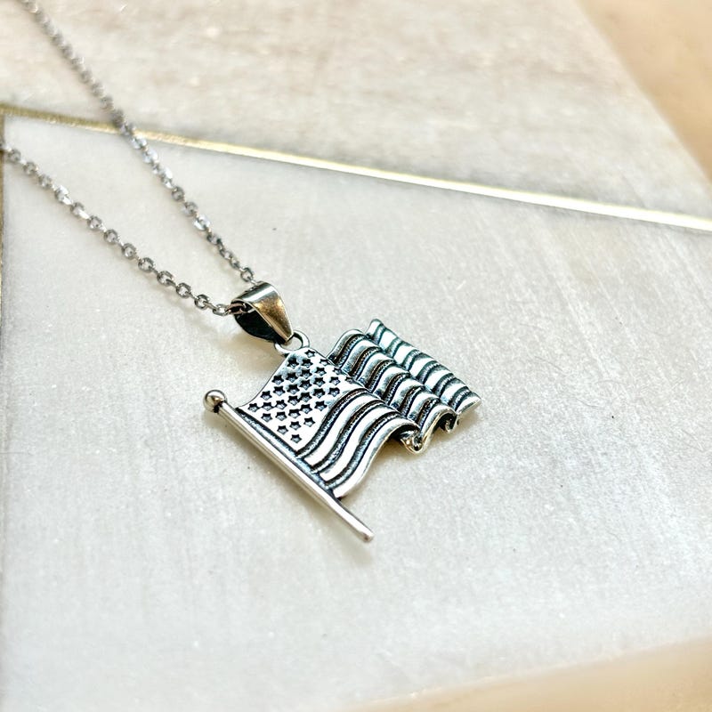 Us Flag Necklace - Etsy