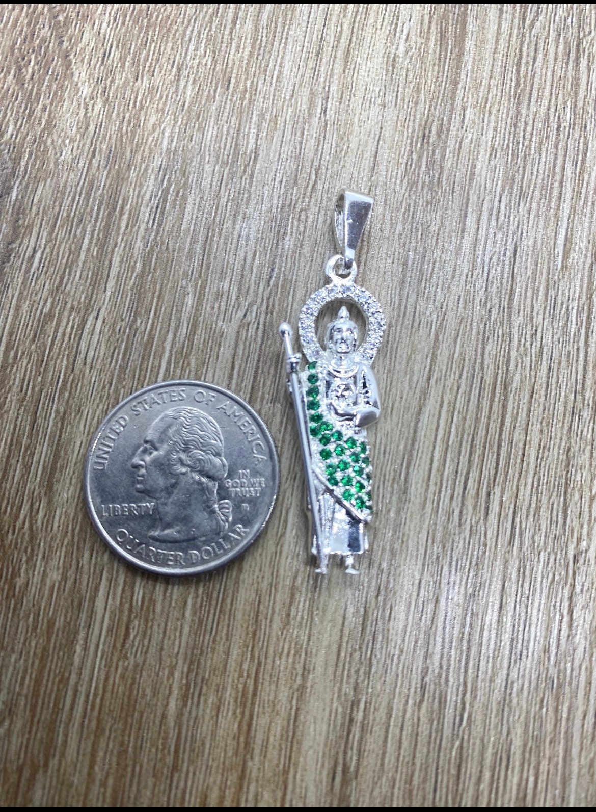 Sterling silver Saint Jude Pendant and necklace / San Judas Tadeo de ...