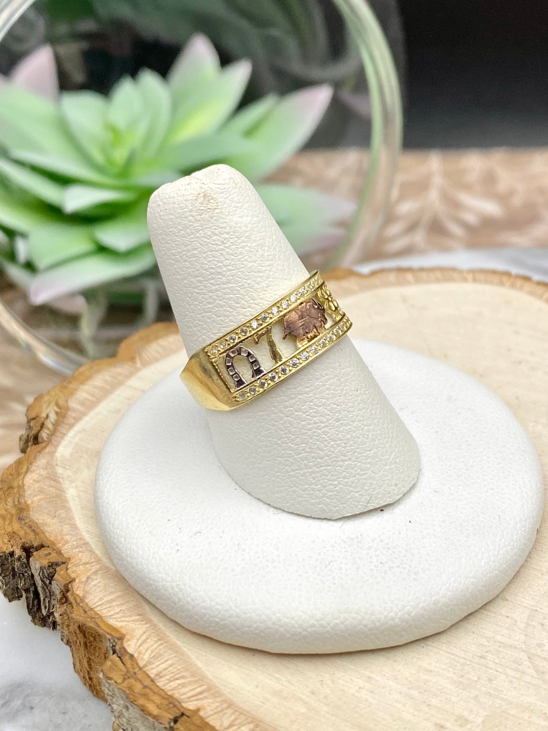 10 Kt Gold Ring, Lucky Charms Ring Size 8, Anillo De Oro 10 Kt , Anillo ...