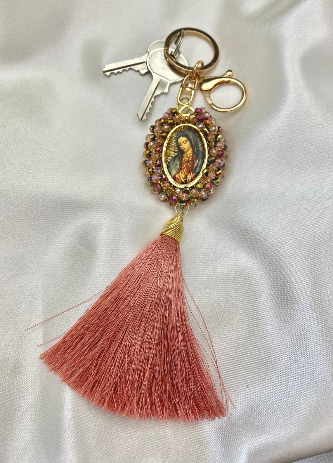 Virgin Mary Keychain, Purse Charm, México Accessories - Virgin Mary ...