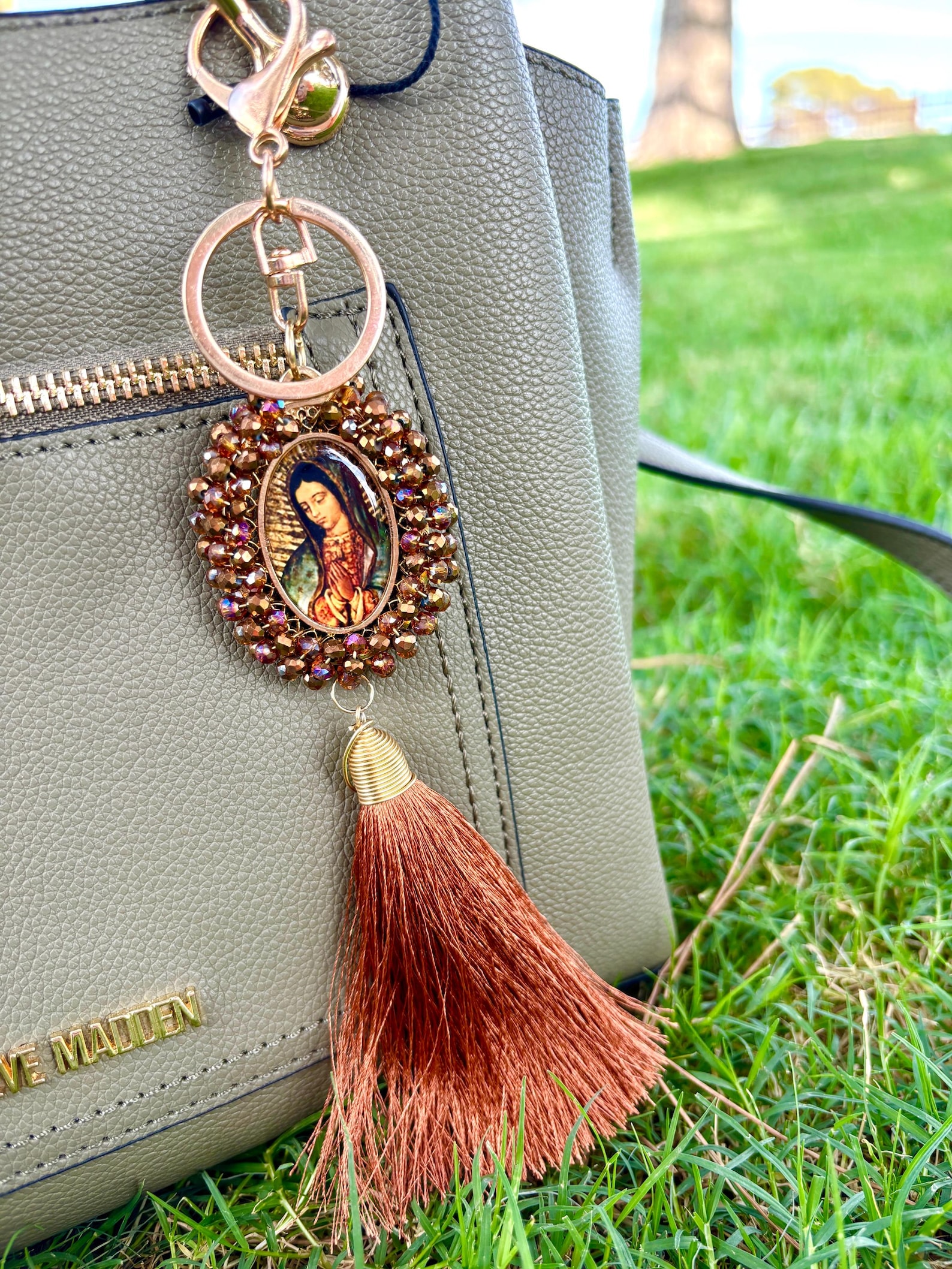 Virgin Mary Keychain, Purse Charm, México Accessories - Virgin Mary ...