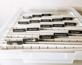 Custom File Tabs ADD ON for DIY Kids School Keepsake Bin Kits - Etsy