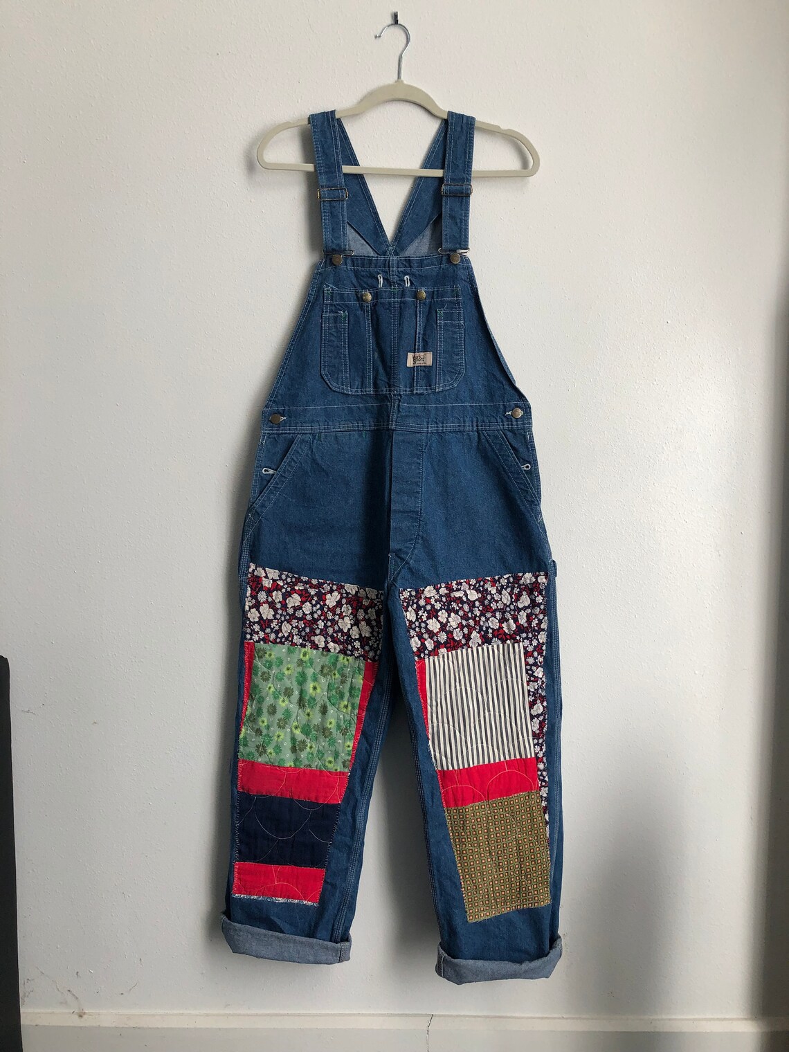 Vintage Quilt Patch Upcycled Overalls - Etsy