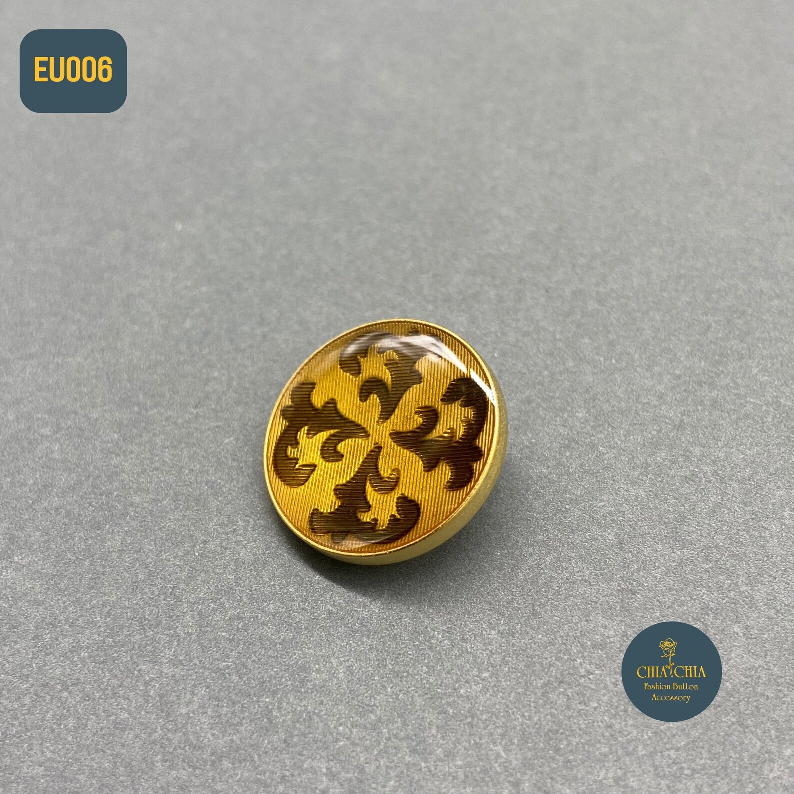 EU006 - Luxury Gold Buttons With Carved Pattern Epoxy - Etsy
