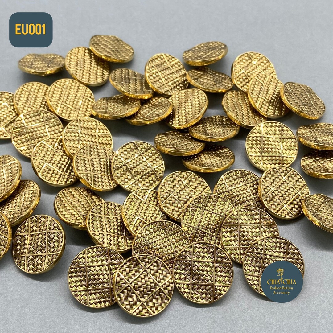 EU001 - Luxury Italian Gold Buttons Shiny Casino Style Braided Grid - Etsy
