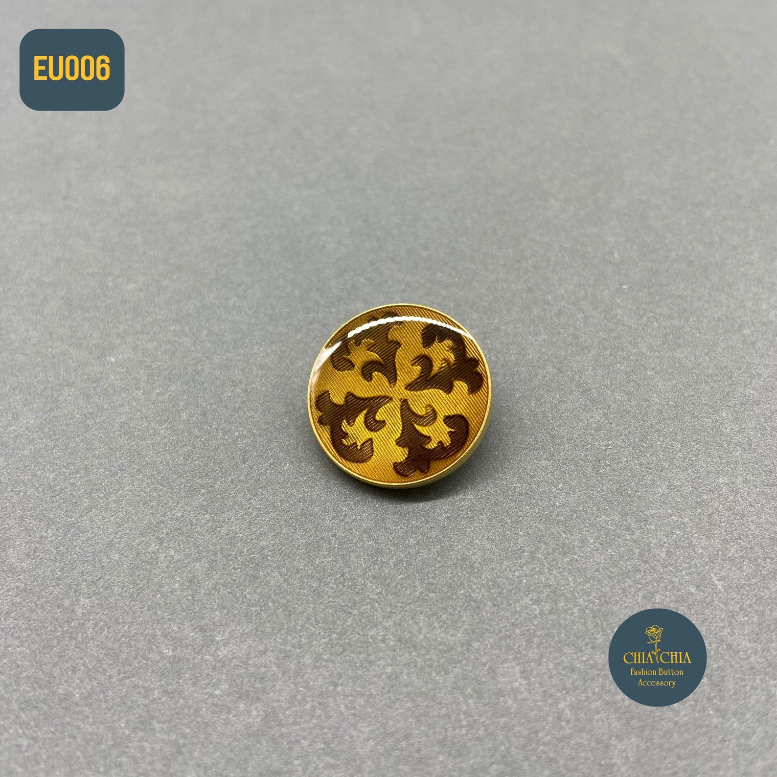 EU006 Luxury Gold Buttons With Carved Pattern Epoxy - Etsy