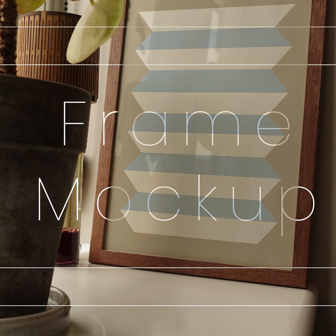 Dark Oak Frame in the Size 30x40 Cm, Window Mockup, Glass Reflection ...