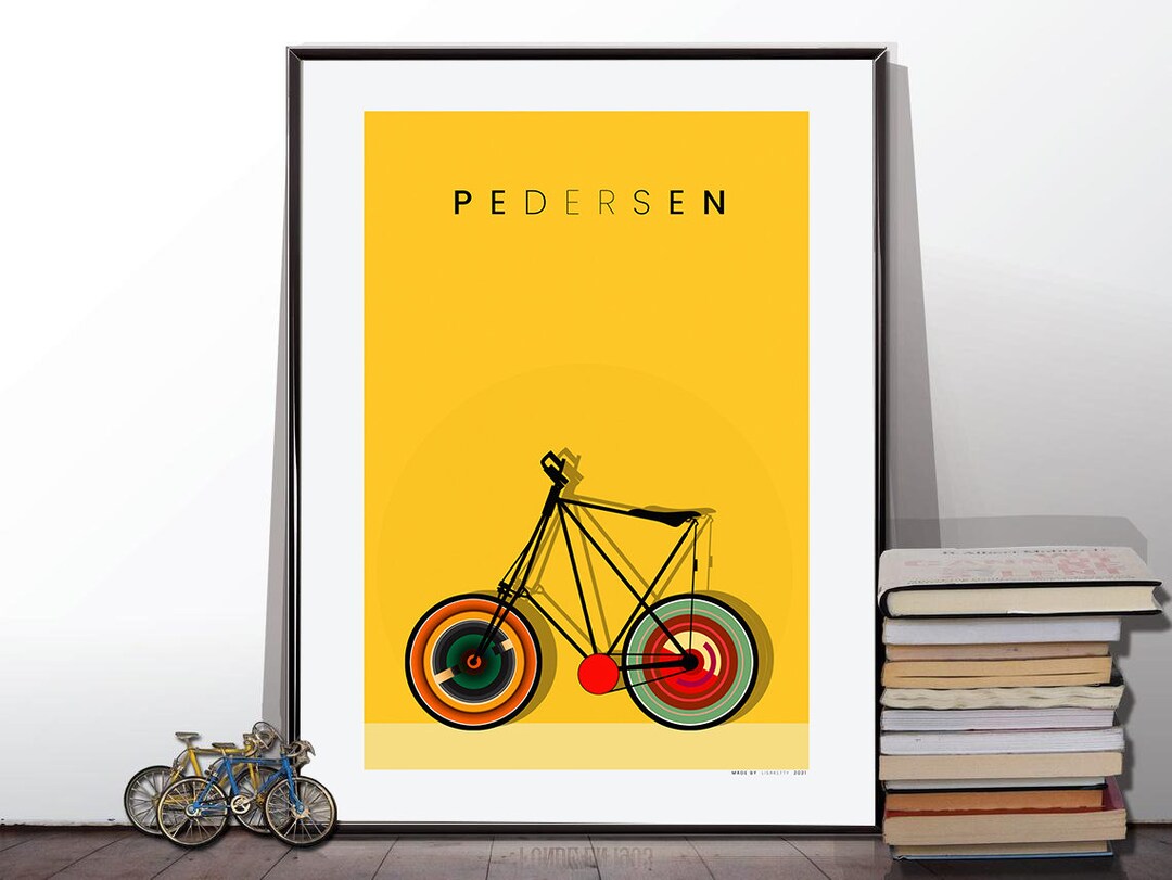 Pedersen Bike Poster, Yellow Bike Poster, Yellow Background, Pedersen ...