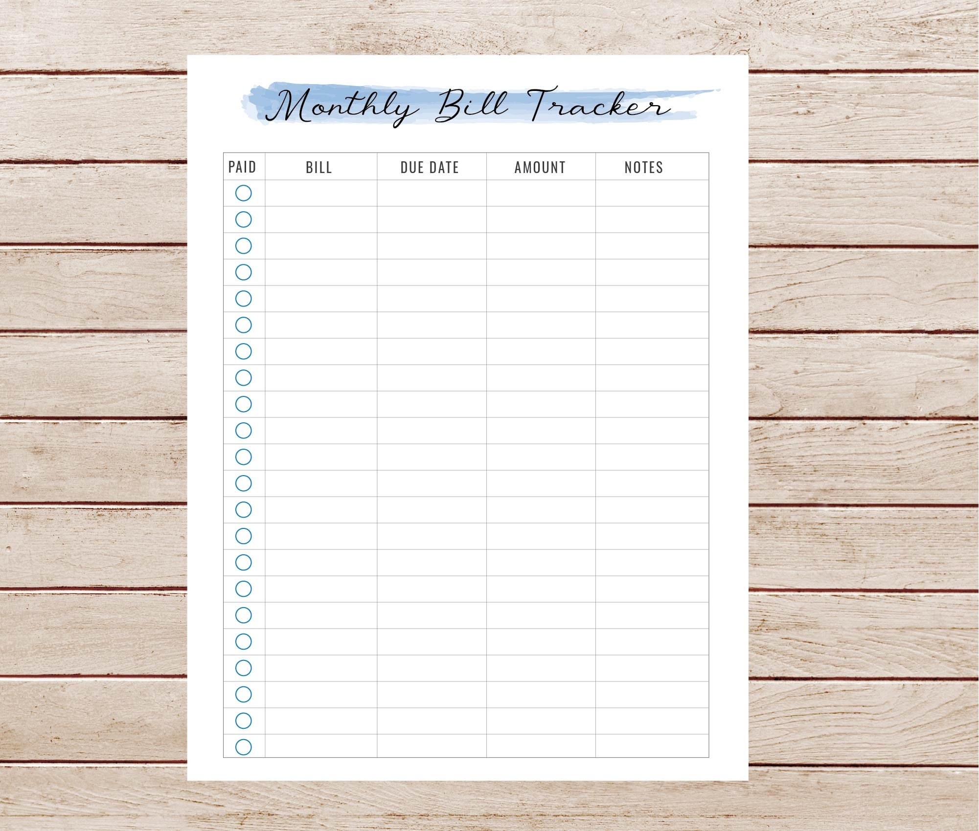 Monthly Bill Tracker, Monthly Payment Tracker, Printable Bill Tracker ...