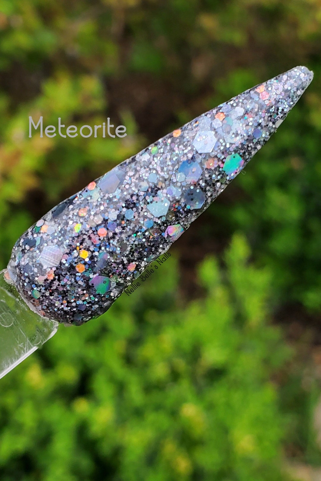 Meteorite Gunmetal/gray Nail Dip Powder, Holographic , Glitter Dip ...