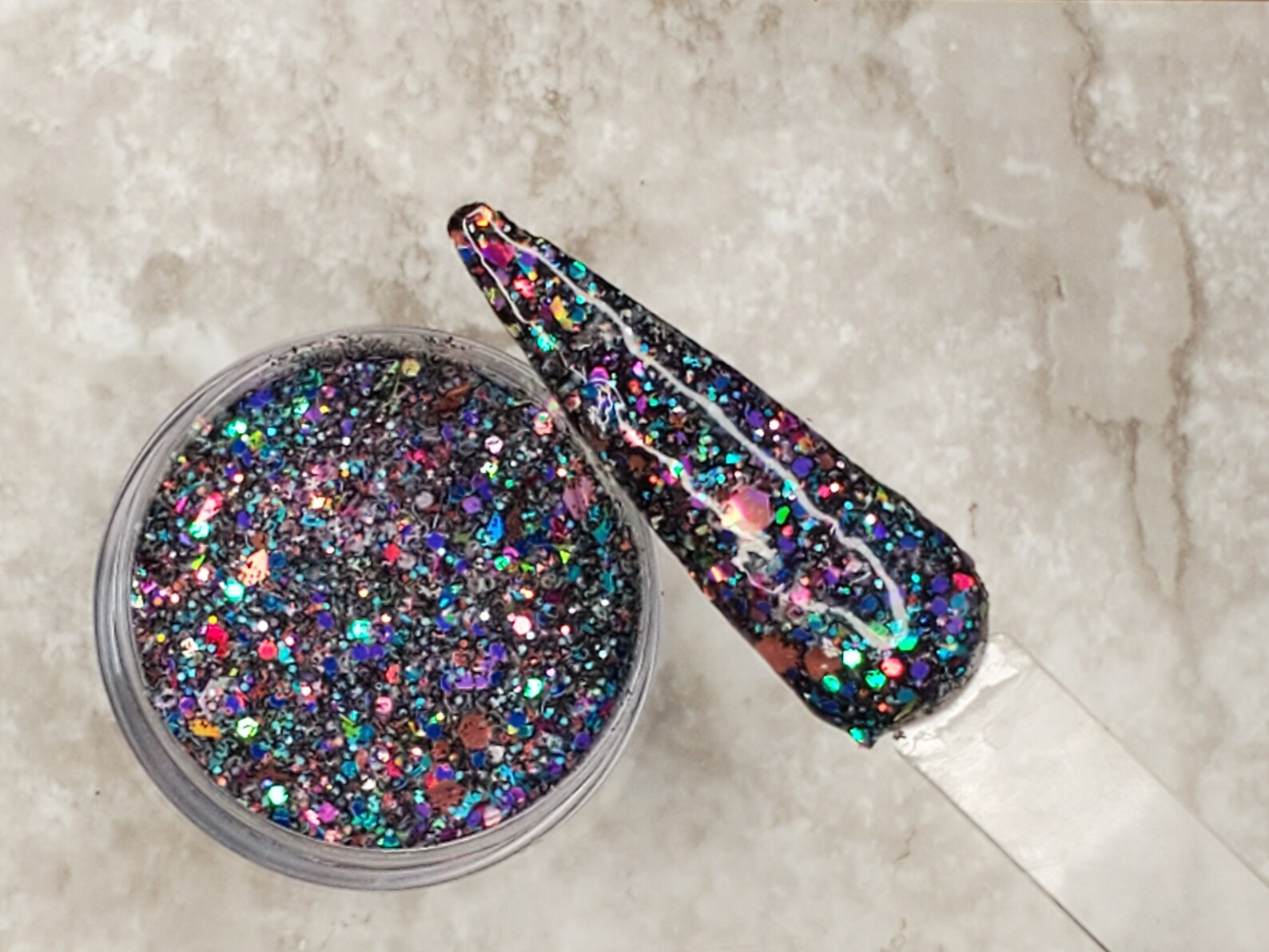 Cosmic Princess Black Chunky Holographic Glitter Nail Dip - Etsy