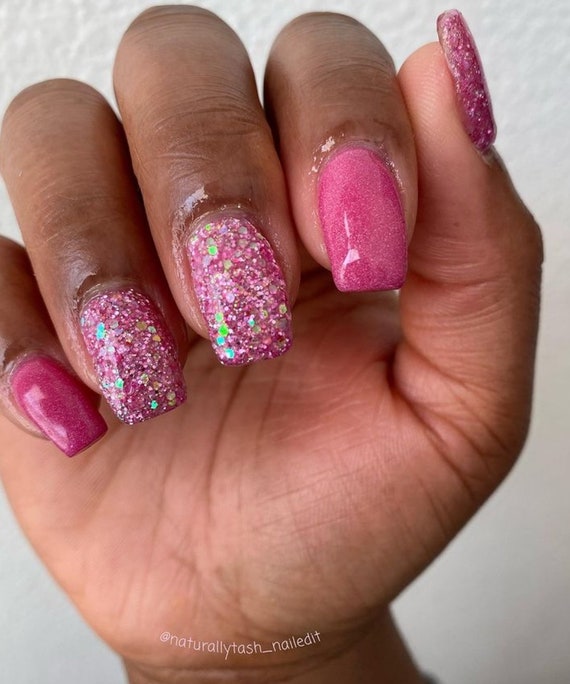 Pink Powder Acrylic Nails