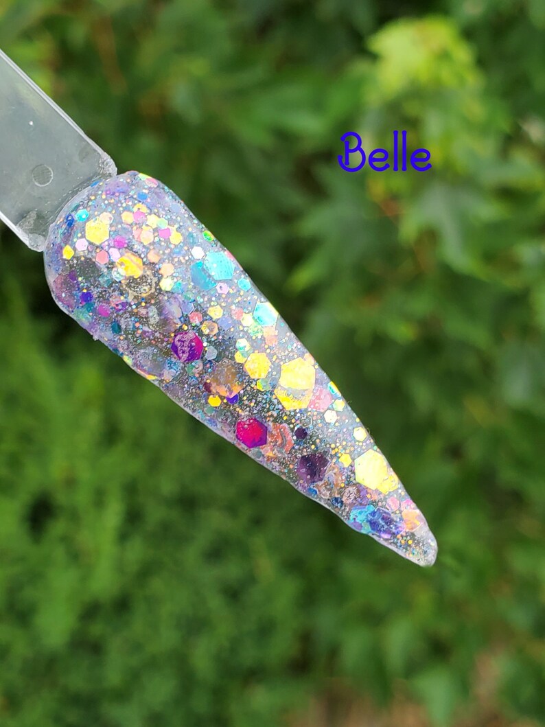 Belle Blue and Purple Glitter Nail Dip Powder Glitter Dip - Etsy