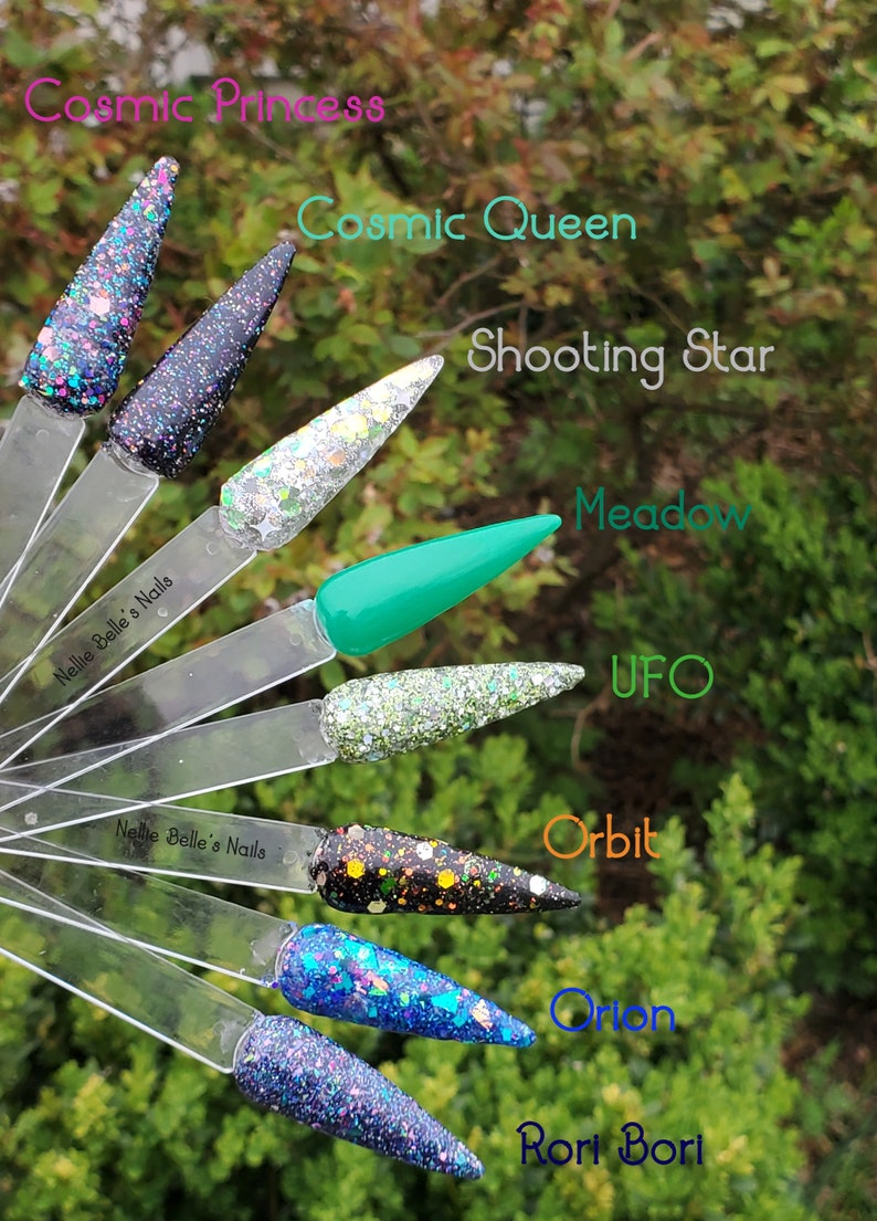 Cosmic Princess Black Chunky Holographic Glitter Nail Dip | Etsy