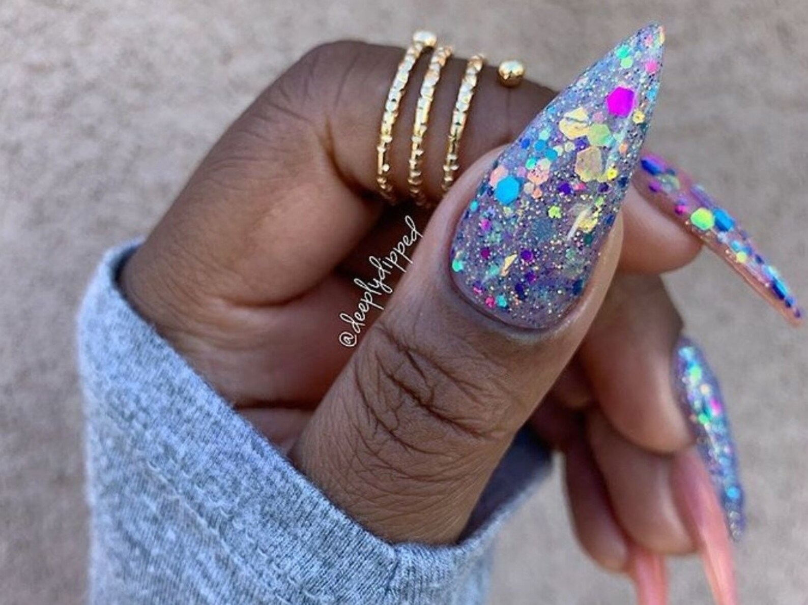 Belle Blue and Purple Glitter Nail Dip Powder Glitter Dip - Etsy