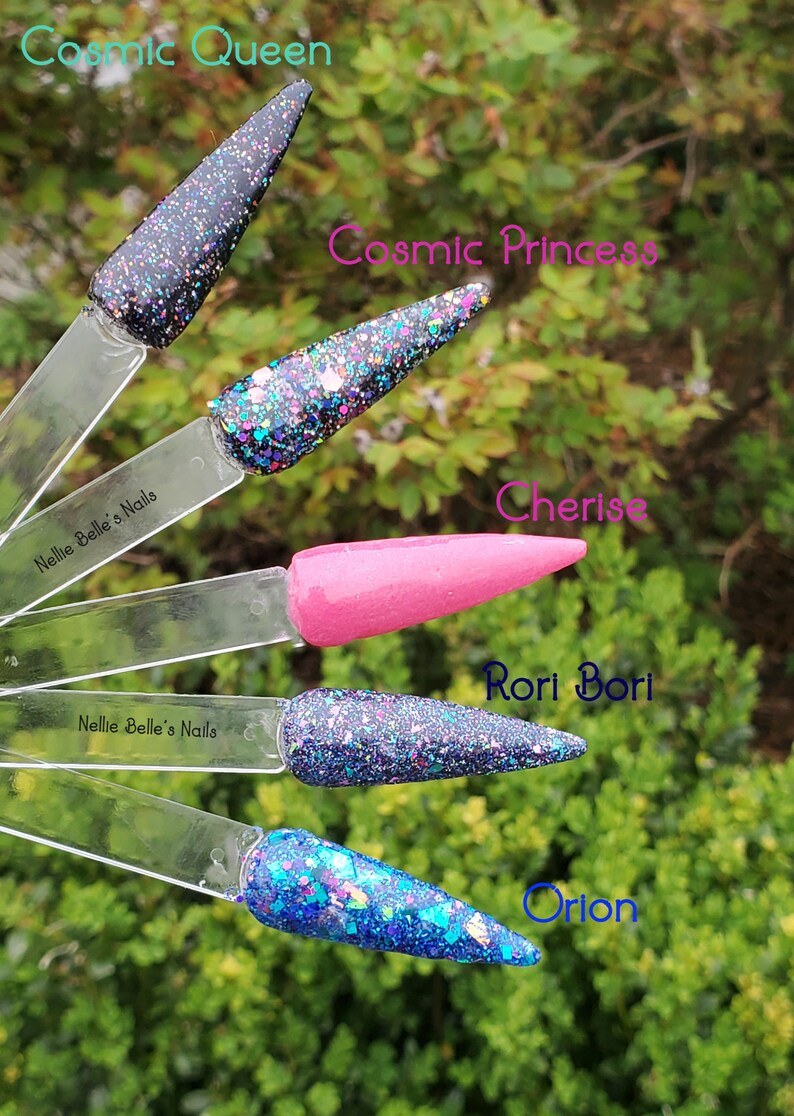 Cosmic Princess Black Chunky Holographic Glitter Nail Dip - Etsy