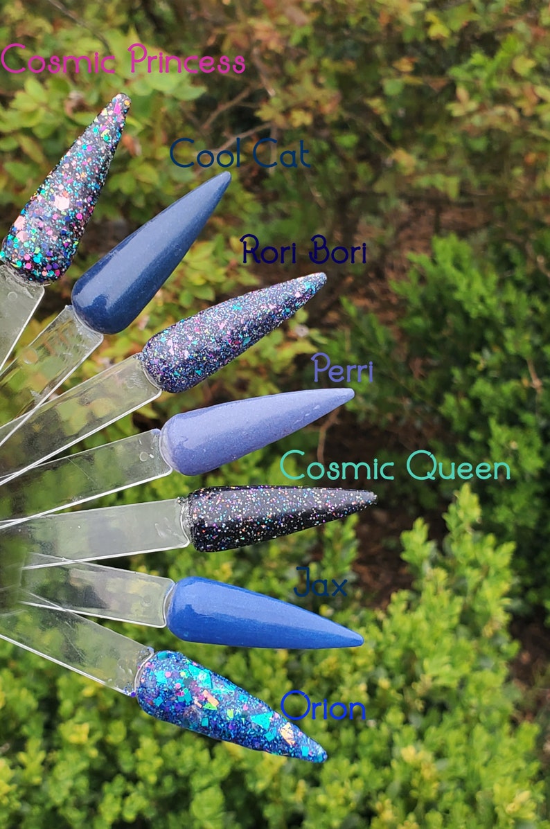 Cosmic Princess Black Chunky Holographic Glitter Nail Dip | Etsy