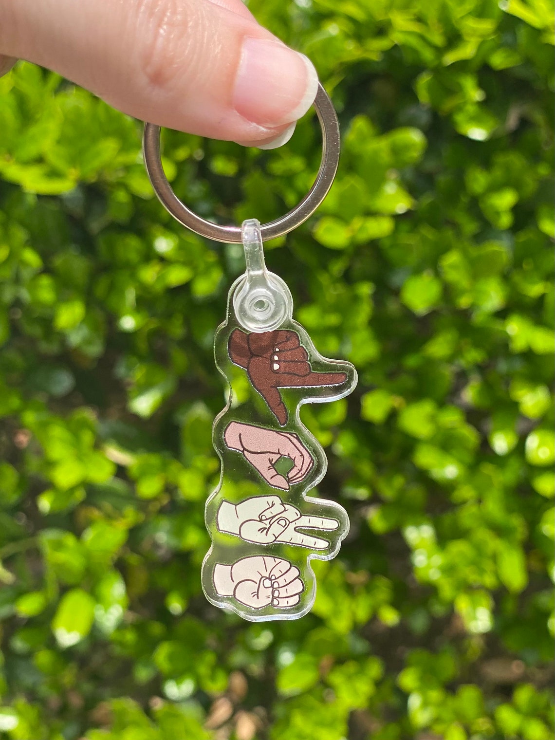 Sign Language Keychain Diversity Keyring Love Keychain Cute - Etsy