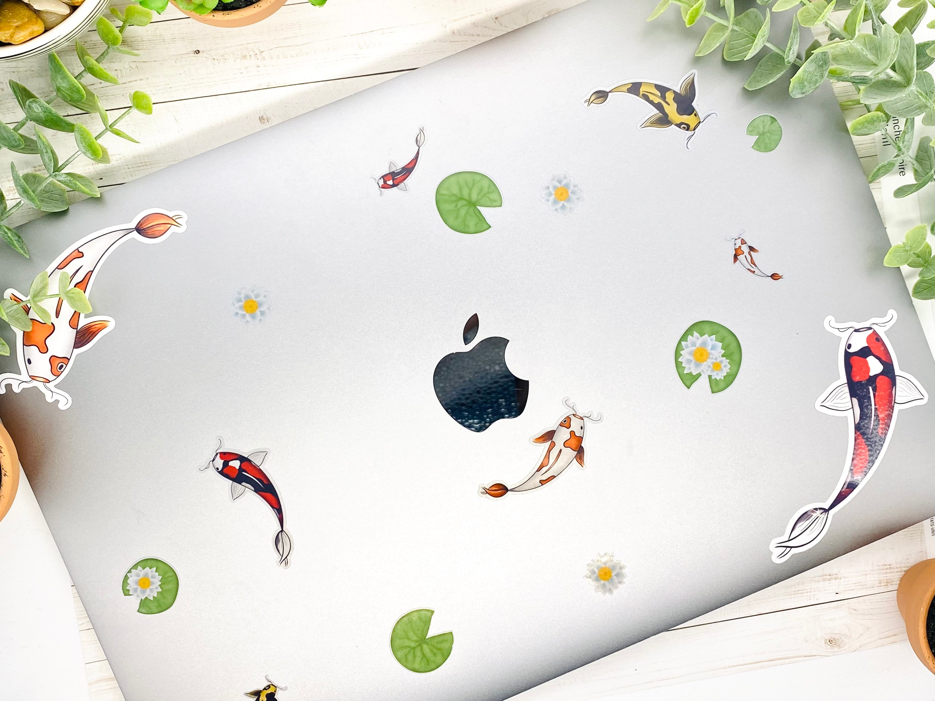 CLEAR Koi Pond Sticker Sheet Koi Stickers Fish Sticker Lily - Etsy UK