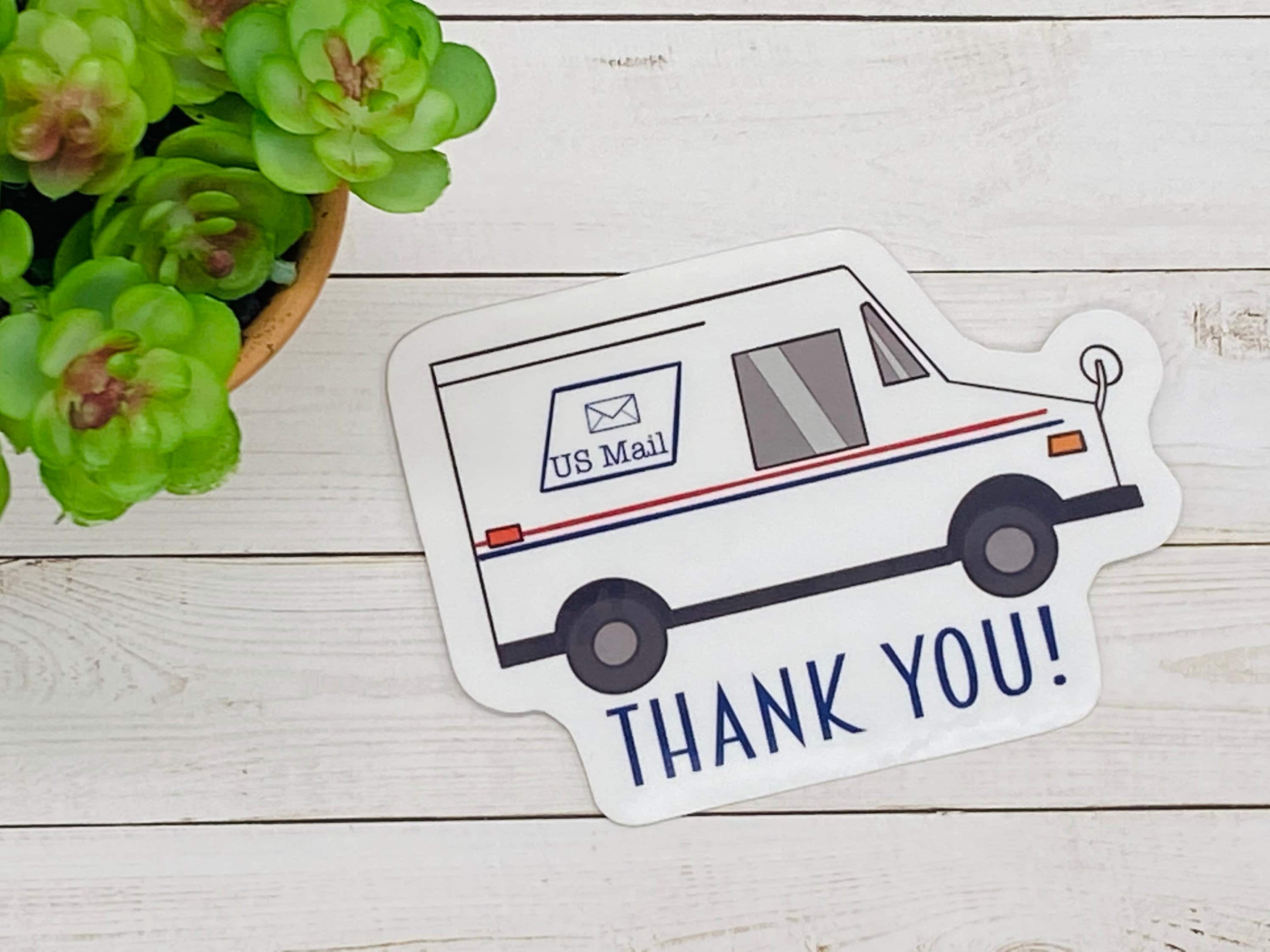 Mail Carrier Thank You Sticker vinyl mailbox sticker thank | Etsy