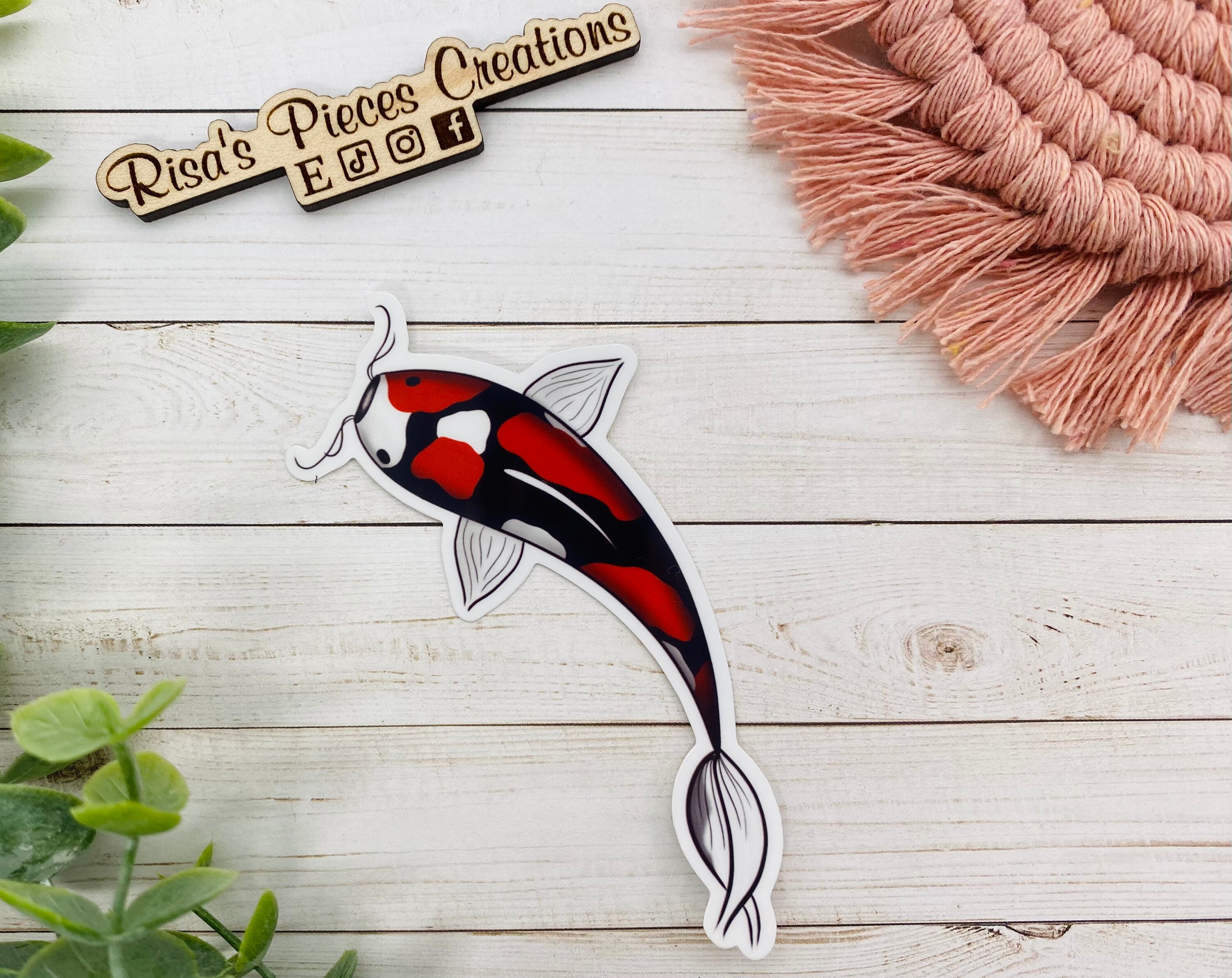 Koi Stickers Fish Stickers Water Bottle Stickers Cute | Etsy