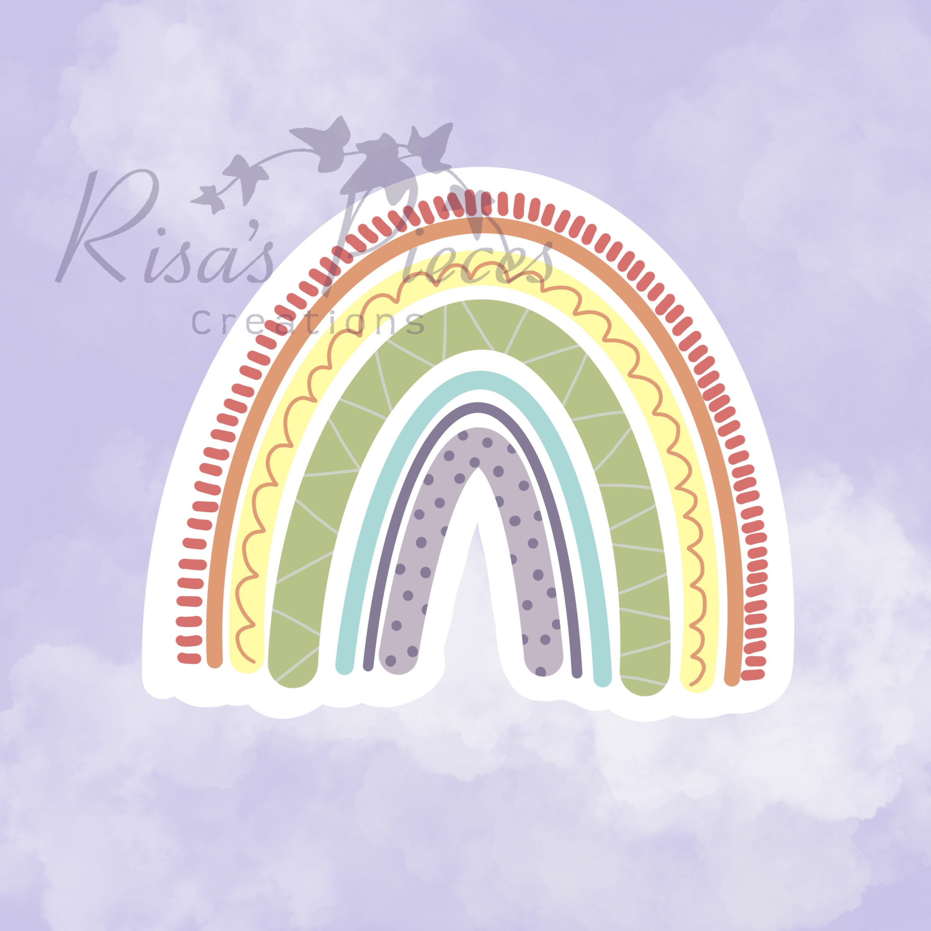Rainbow Sticker Boho Rainbow Decal Cute Rainbow Boho - Etsy