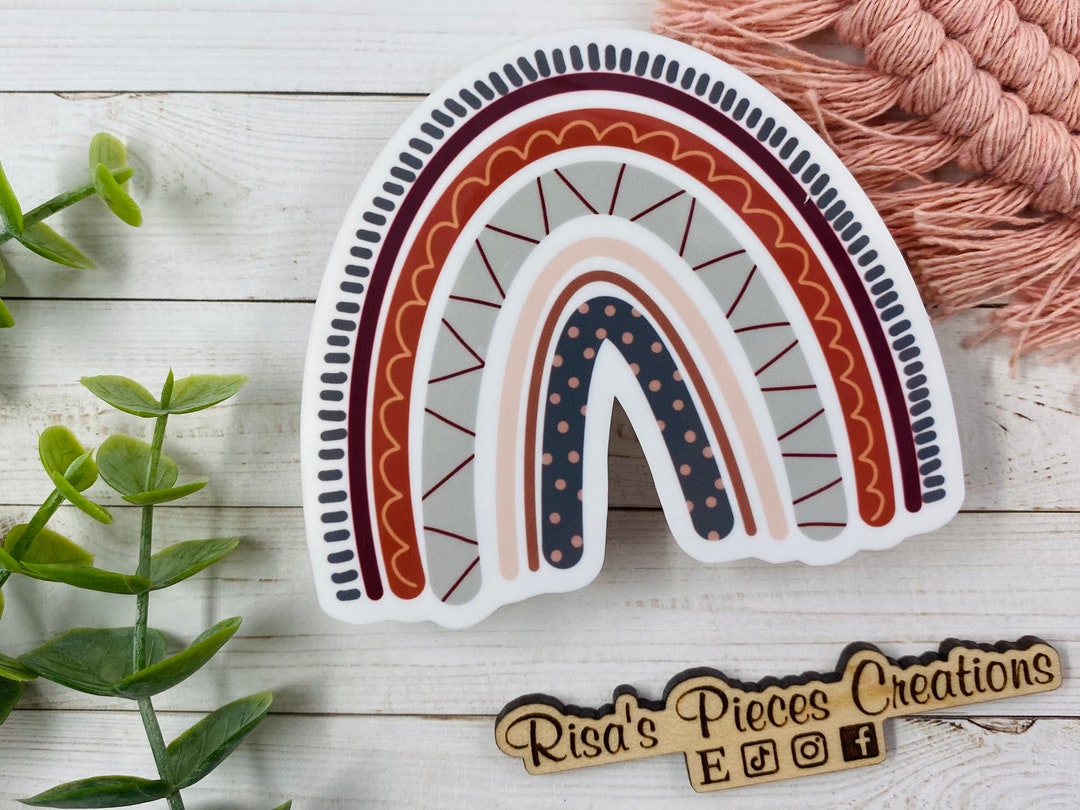 Rainbow Sticker, Boho Rainbow Decal, Cute Rainbow, Boho Rainbow Sticker ...