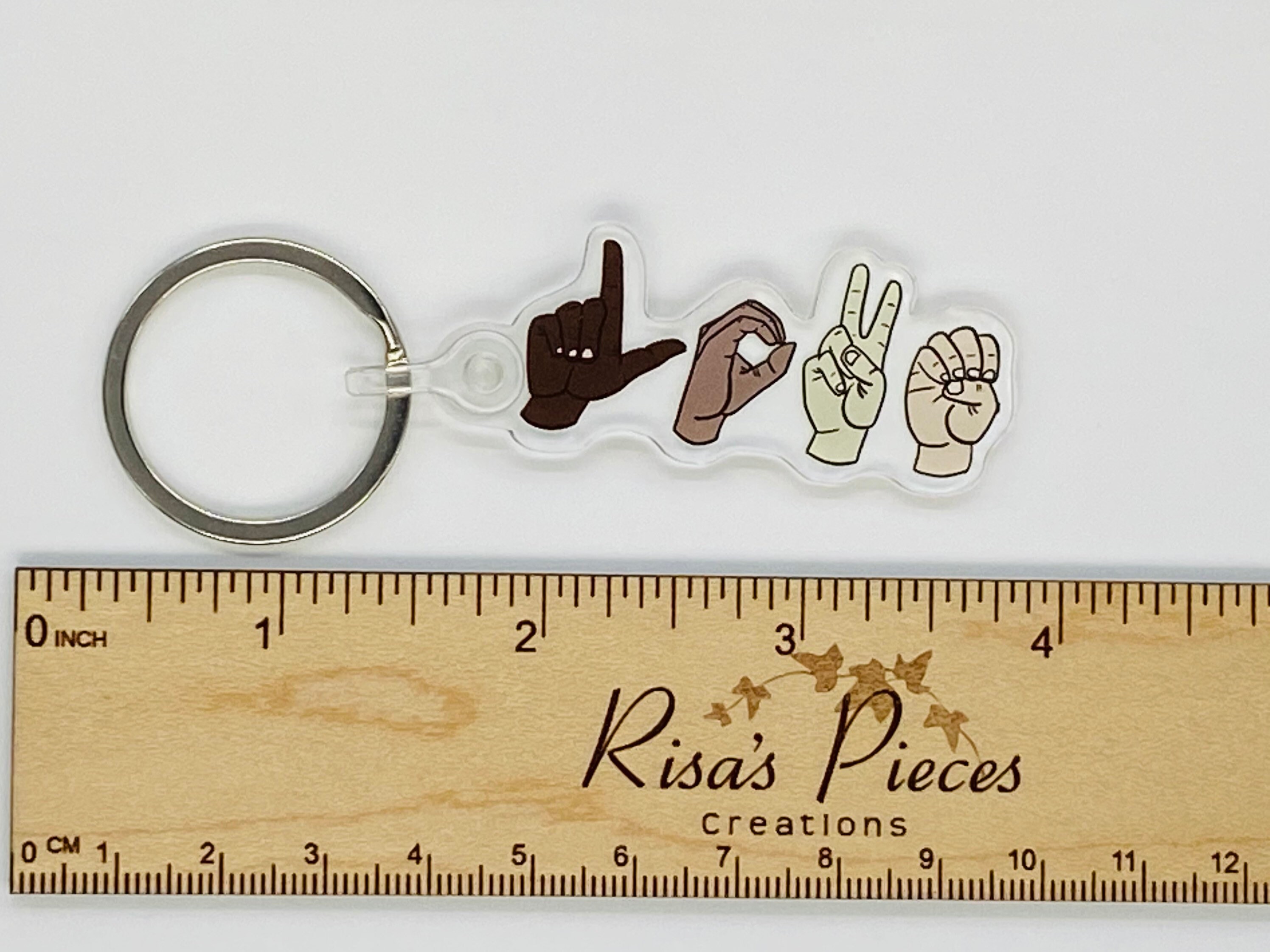 Sign Language Keychain Diversity Keyring Love Keychain Cute | Etsy