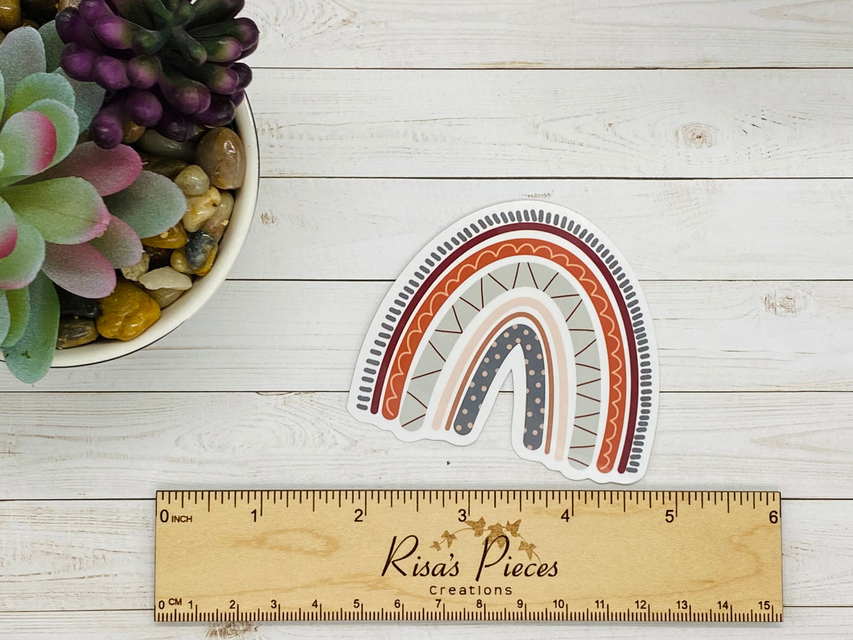 Rainbow Sticker Boho Rainbow Decal Cute Rainbow Boho - Etsy