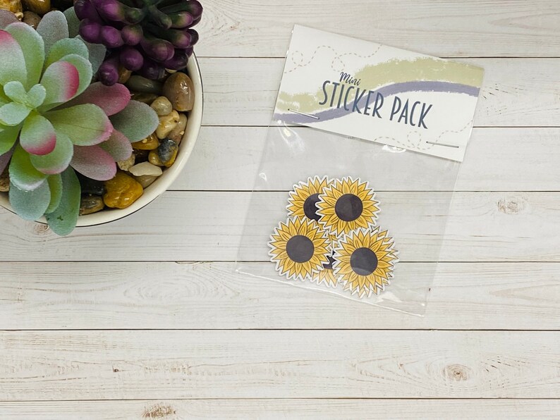 Sunflower Sticker Pack Sunflower Stickers Small Stickers - Etsy