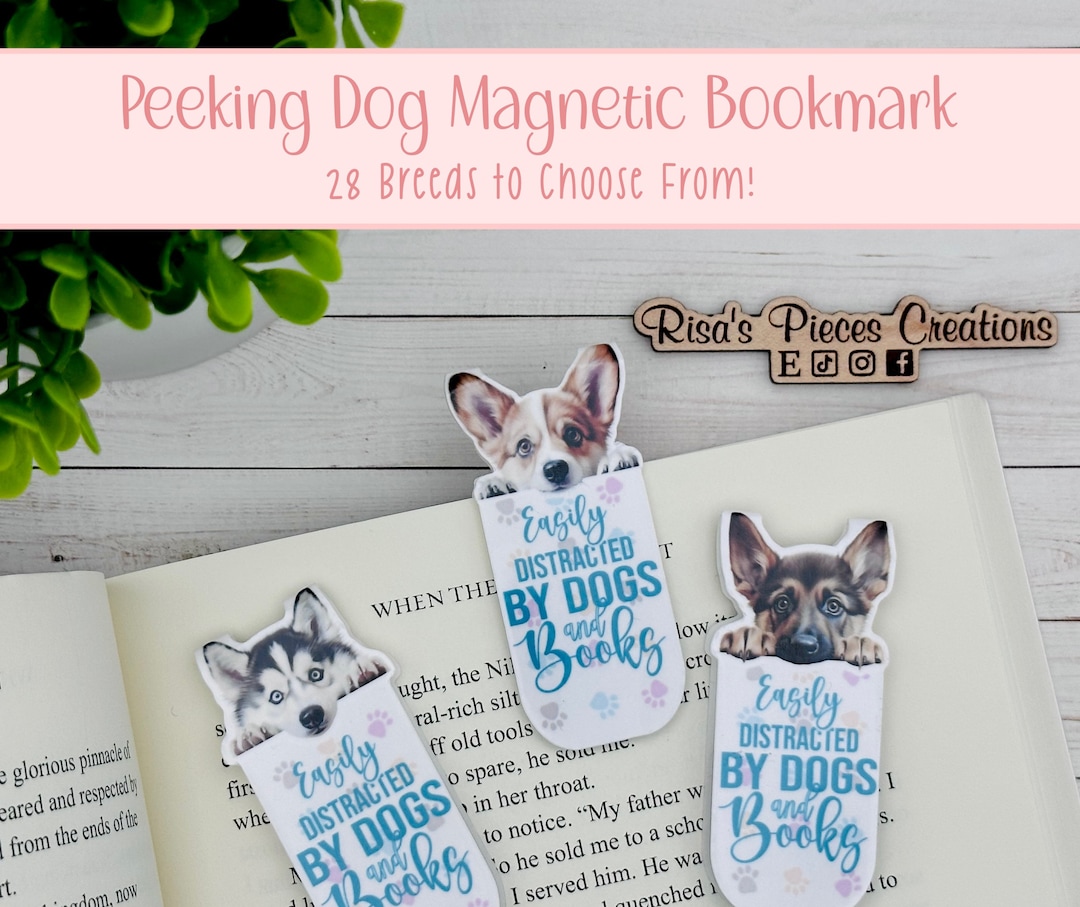 Peeking Dog Magnetic Bookmark, for Animal Lover, Gift for Dog Mom, for ...