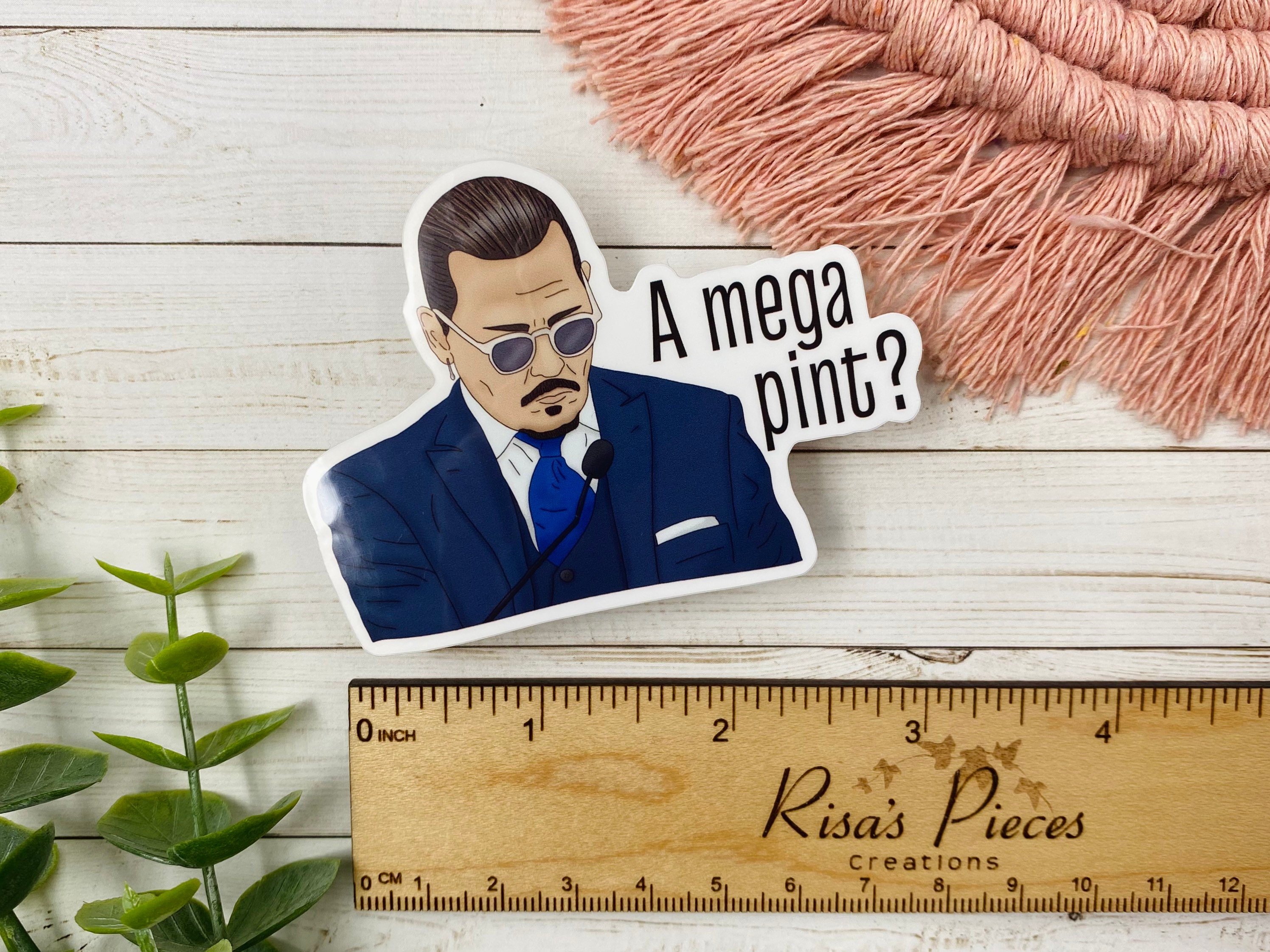 Mega Pint Sticker Wine Glass Sticker Johnny Depp Megapint - Etsy UK