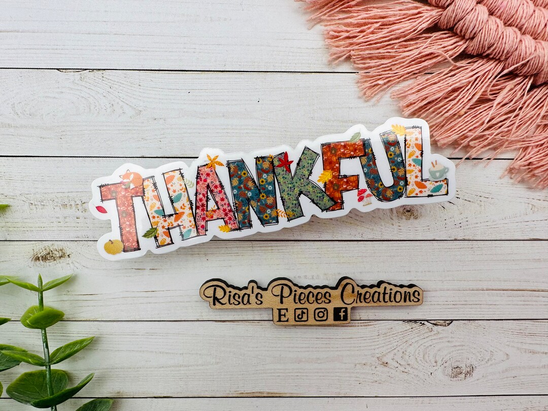 Thankful Sticker, Thanksgiving Sticker, Cute Fall Stickers, Autumn ...