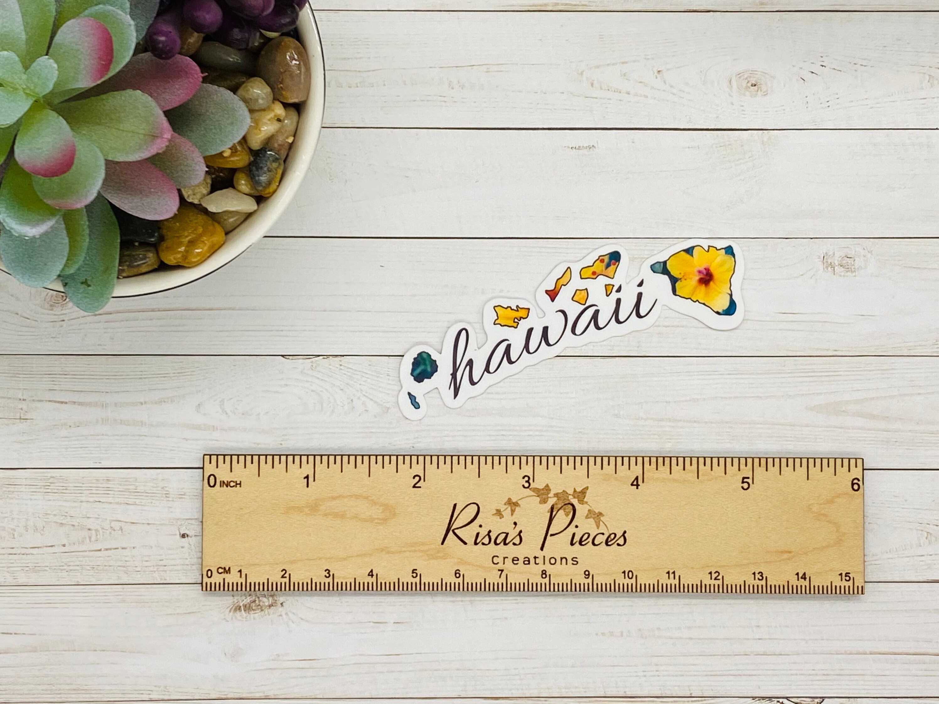 Hawaii Sticker Yellow Hibiscus Sticker Flower Stickers | Etsy