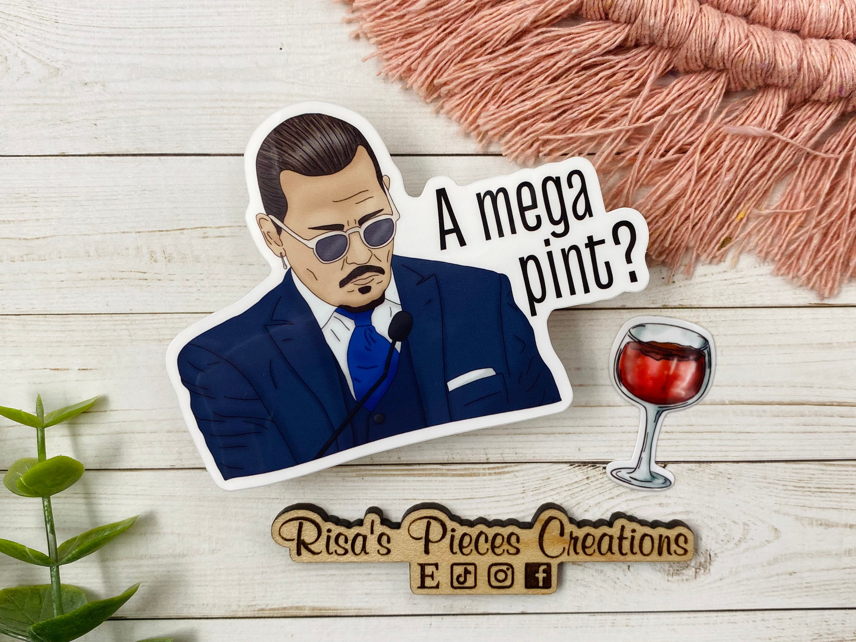 Mega Pint Sticker Wine Glass Sticker Johnny Depp Megapint - Etsy UK
