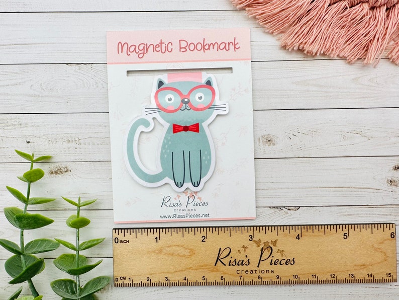 Nerdy Kitty Magnetic Bookmark, Reading Accessory, Planner Clip ...
