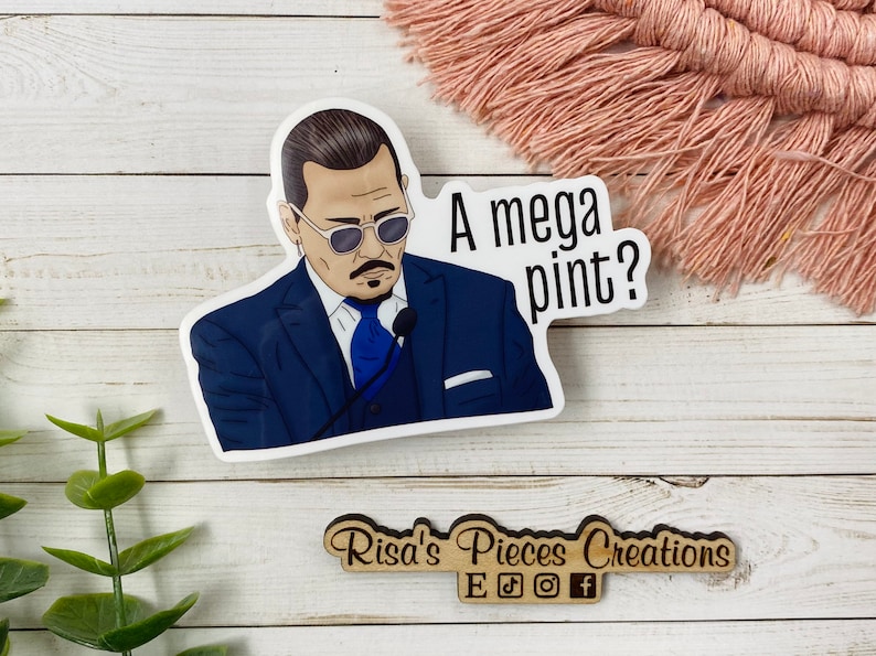Mega Pint Sticker Wine Glass Sticker Johnny Depp Megapint - Etsy