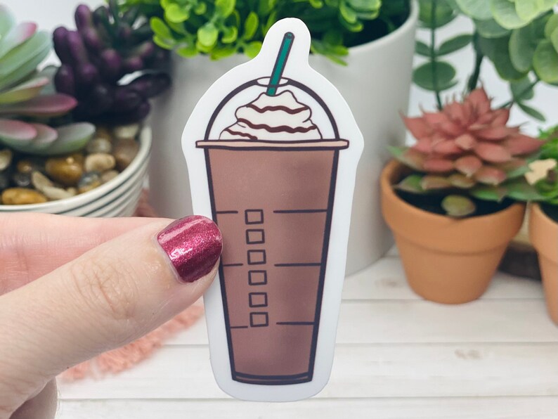 Mocha Frappe Sticker: Waterproof Vinyl Coffee Lover Decal - Etsy