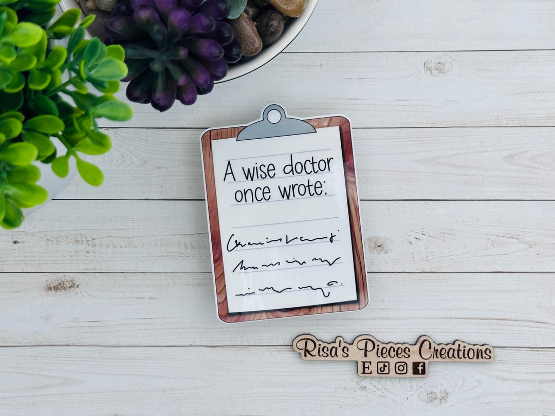 Funny Doctor Handwriting Sticker, for Pharmacist, Nurse Appreciation ...