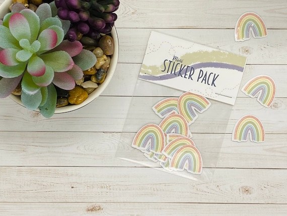 Pastel Rainbow Sticker Pack Doodle Rainbow Decal Cute - Etsy