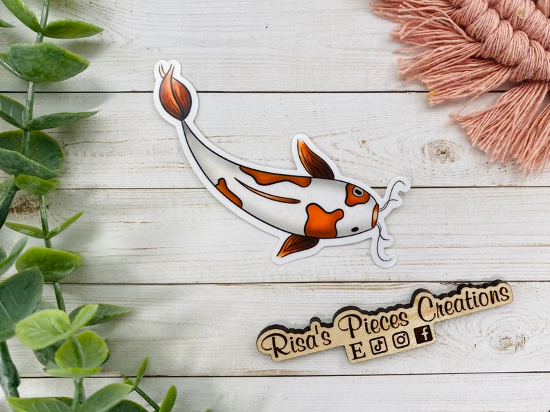 Koi Stickers, Fish Stickers, Water Bottle Stickers, Vinyl Stickers ...